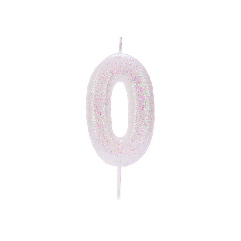 Birthday Candle - Number 0 Glitter Iridescent Pick – Pastry Mart Singapore