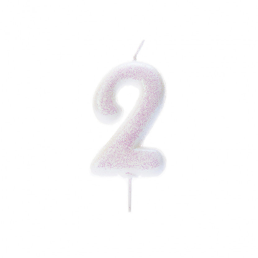 Birthday Candle - Number 2 Glitter Iridescent Pick – Pastry Mart Singapore