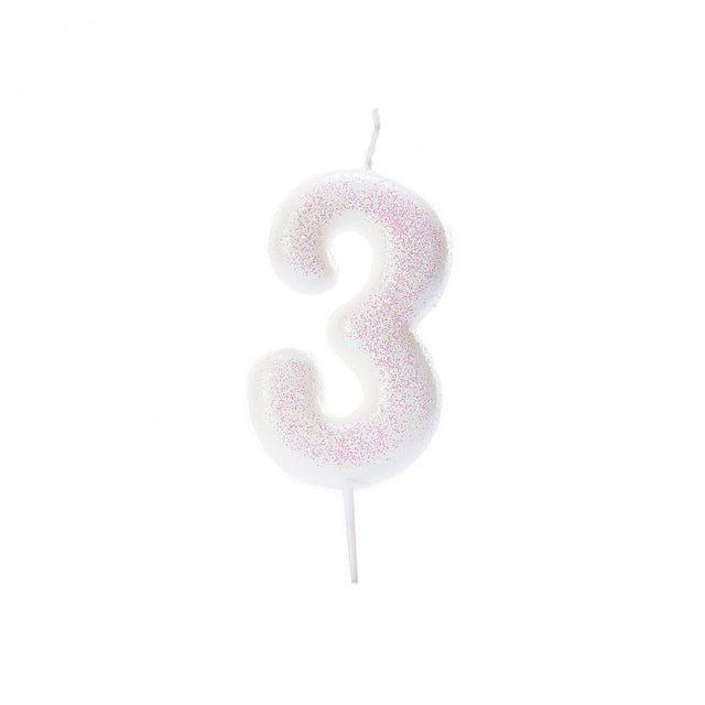 Birthday Candle - Number 3 Glitter Iridescent Pick – Pastry Mart Singapore