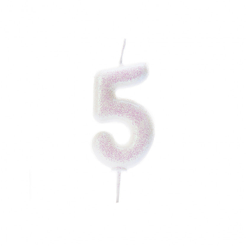 Birthday Candle - Number 5 Glitter Iridescent Pick – Pastry Mart Singapore