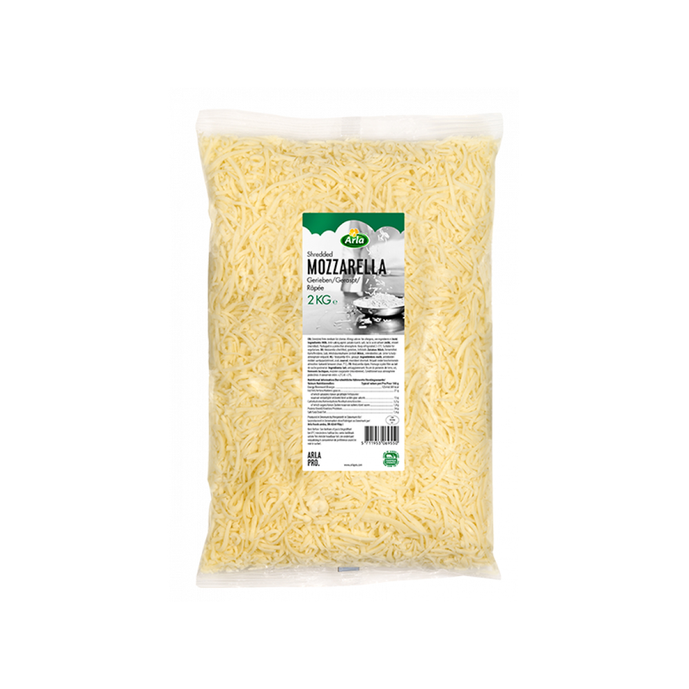 Arla Mozzarella Shredded Cheese - 2kg – Pastry Mart Singapore